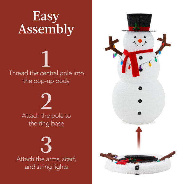 The Holiday Aisle® 5ft Lighted Pop Up Snowman Outdoor Christmas